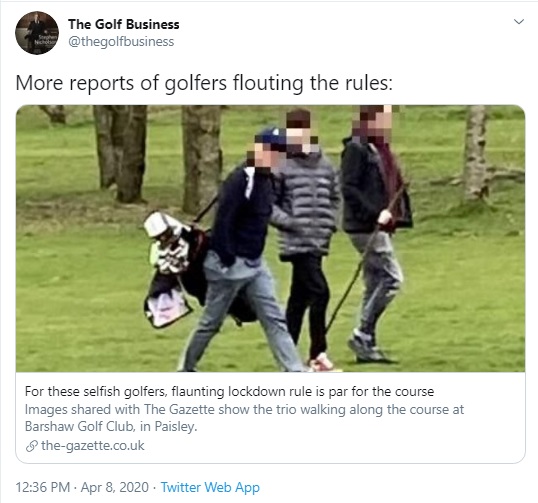 Could a partial lifting of the lockdown save golf clubs like this ...