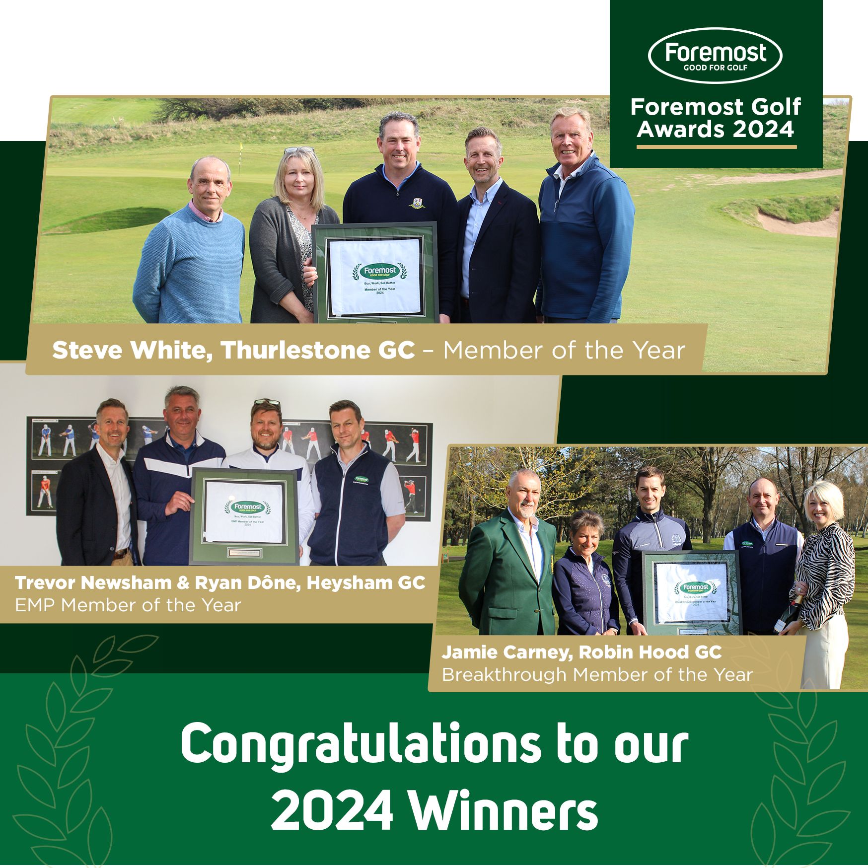 Foremost Golf Member Awards recognises exceptional professionals for ...